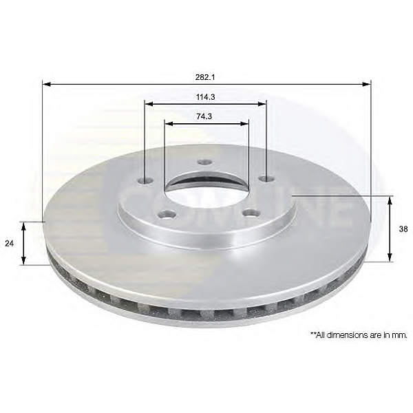 COMLINE ADC2306V (4423368 / 4509340 / 4523368) диск торм Chrysler (Крайслер) Voyager (Вояджер) 84 - 01