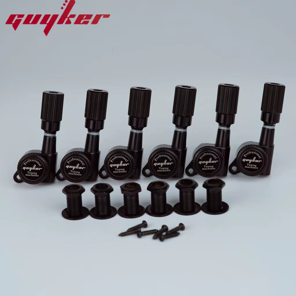 Колки 6 в линию локовые Guyker GK11SP, правые, чёрные