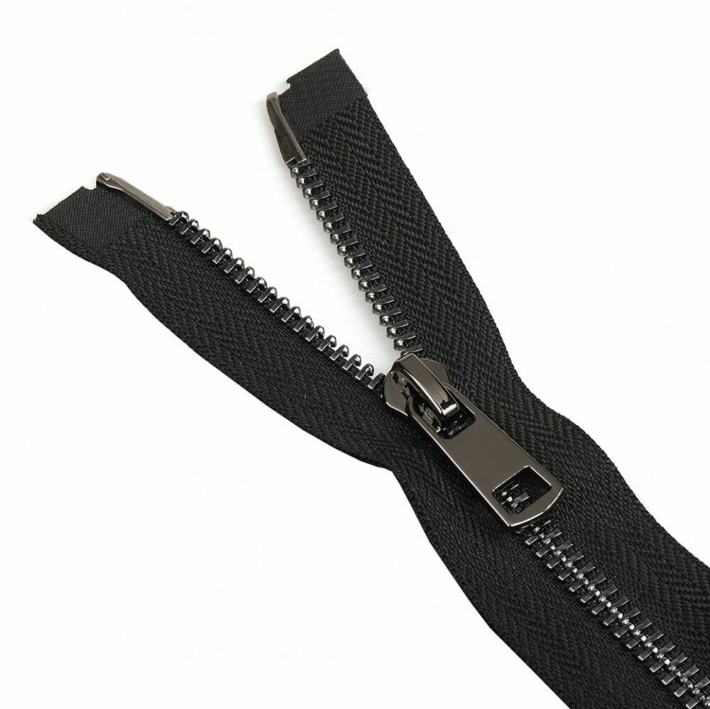 Молния MaxZipper металл, 18 см, черный никель, цвет F322, черный, упаковка 10 штук