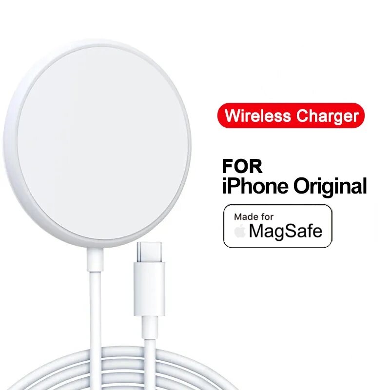 Оригинальное быстрое зарядное устройство Apple 30 Вт типа C для iPhone 16 15 14 13 12 11 Pro Max Mini X XS XR Plus Magsafe Беспроводной кабель с молнией для быстрой зарядки Magsafe Charger