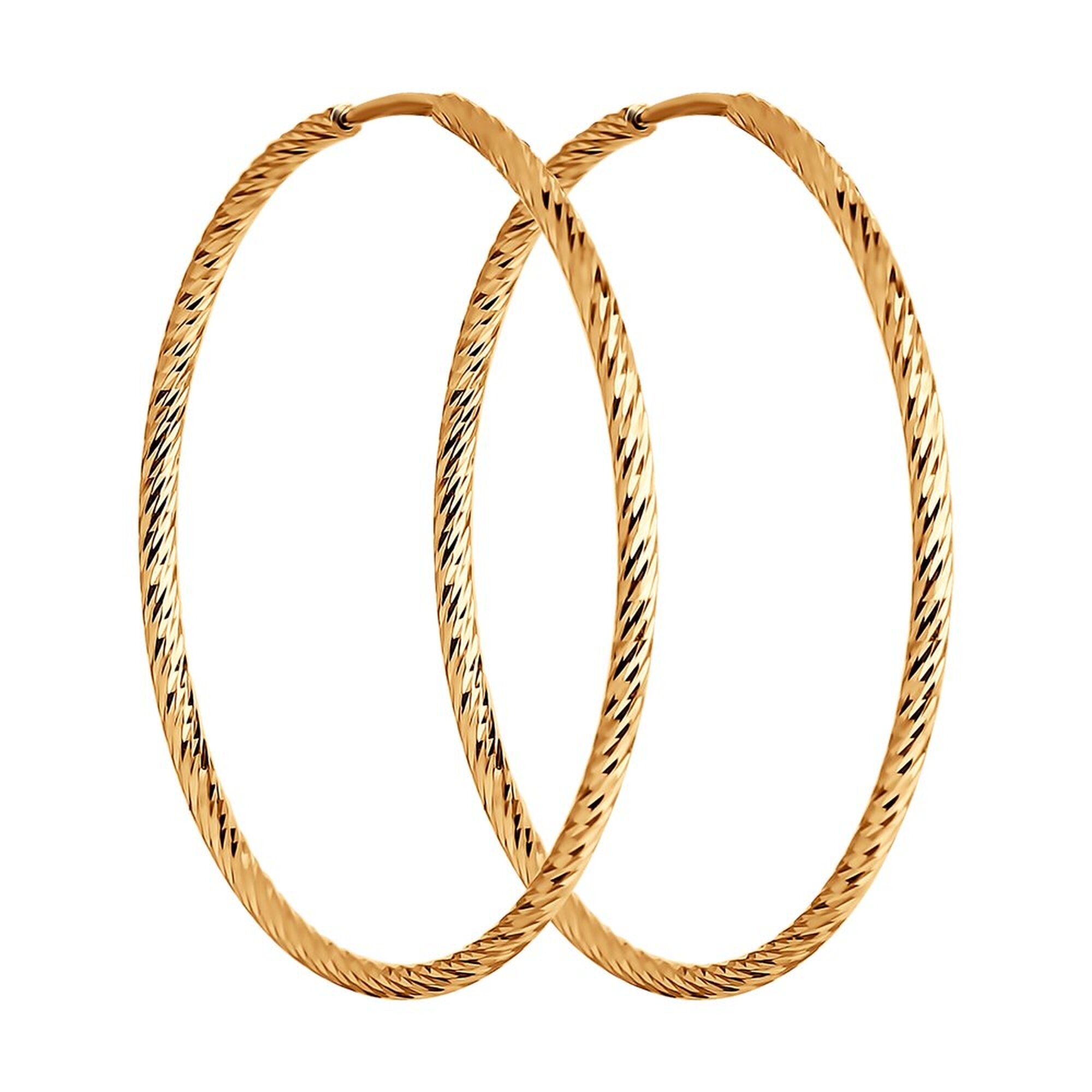 Серьги конго, красное золото, 585 проба