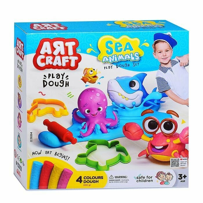 Набор для лепки AЯT CRAFT "Водный мир" тесто, 4 шт 50 г (03684)