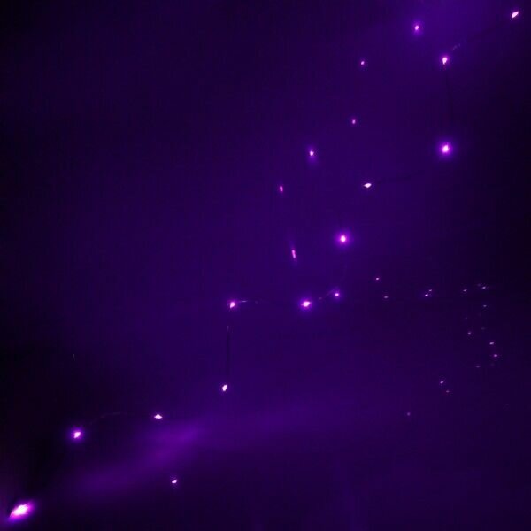 Гирлянда для дома Серпантин Фиолетовый свет, 1,5 м, 15 ламп LED, 1 режим, IP-20, на батарейках