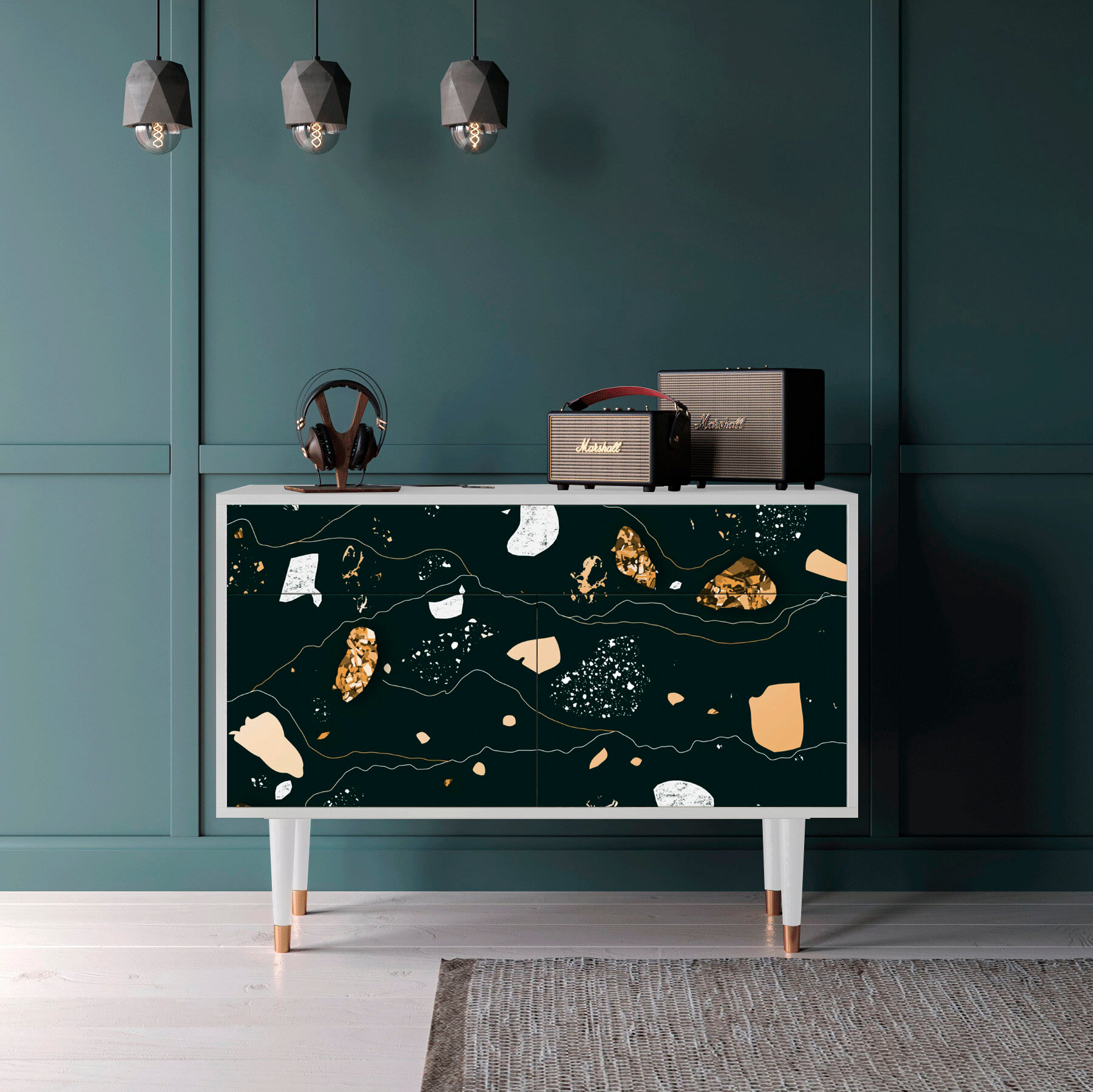 Комод - STORYZ - BS4 Space Rocks, Размер - 115 x 85 x 48 см, Цвет корпуса - Белый