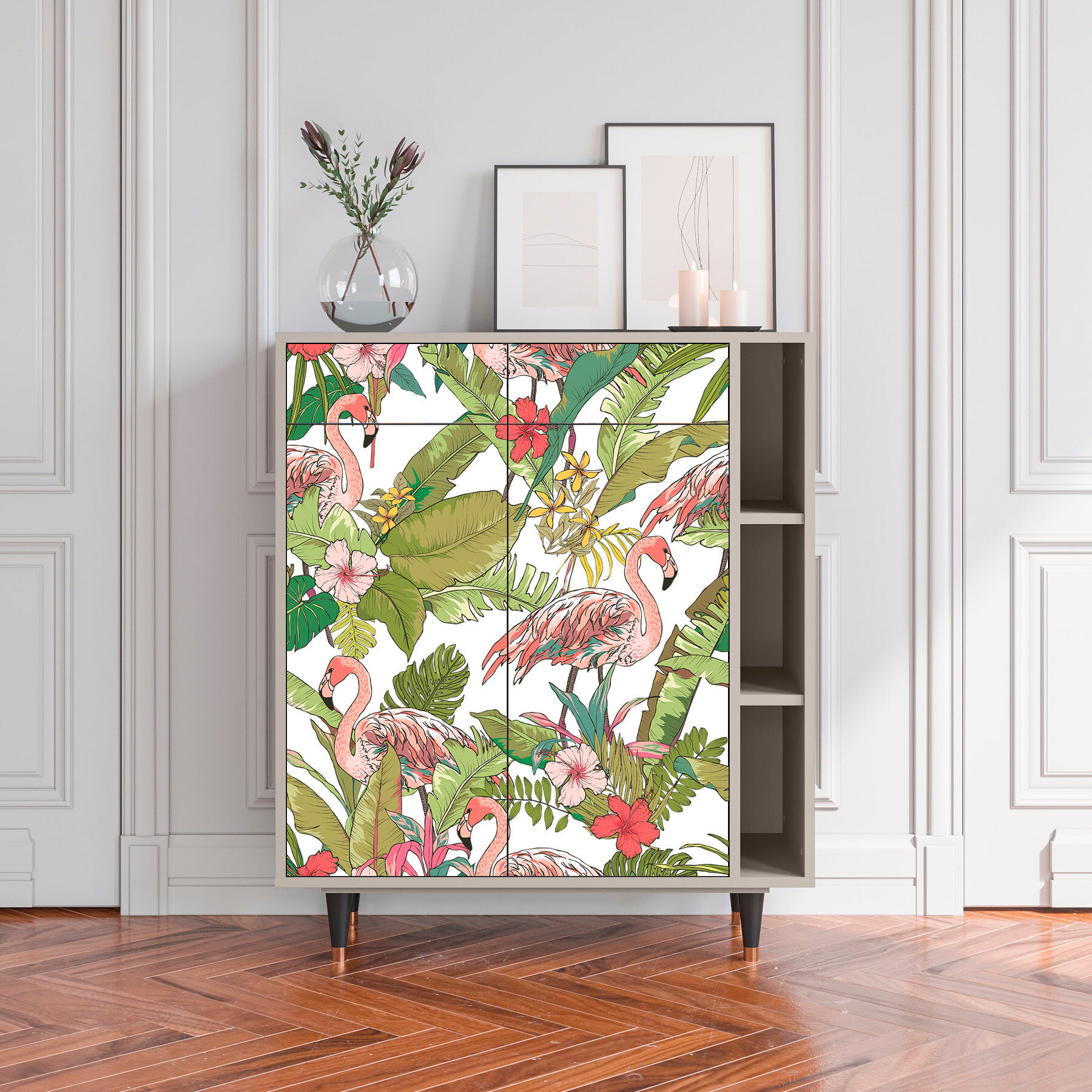 Комод - STORYZ - BS6 Sweet Flamingo, Размер - 94 x 110 x 41 см, Цвет корпуса - , Сатин