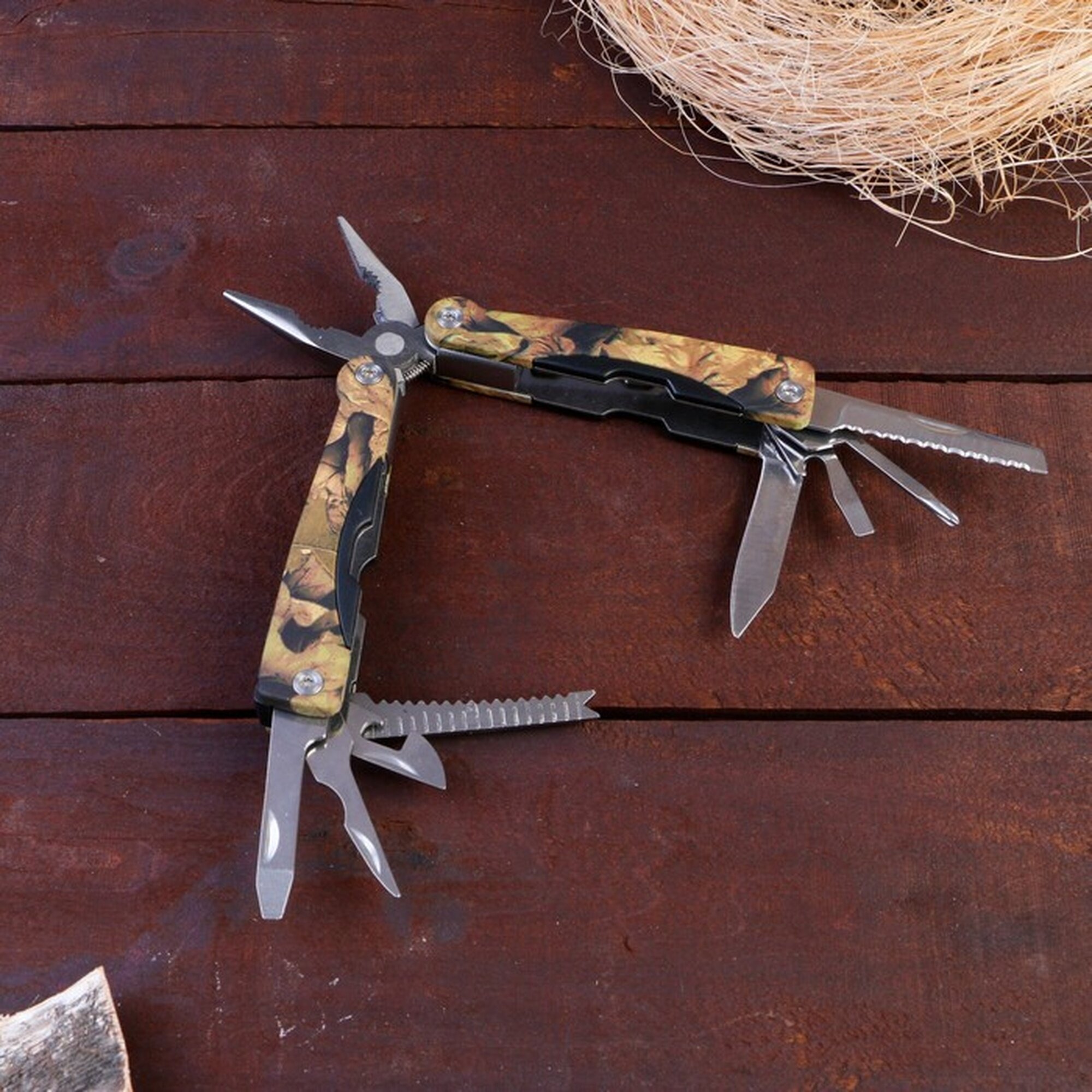 Мультитул Мастер К 9 в 1, в чехле, рукоять цвета хаки, 1 штука