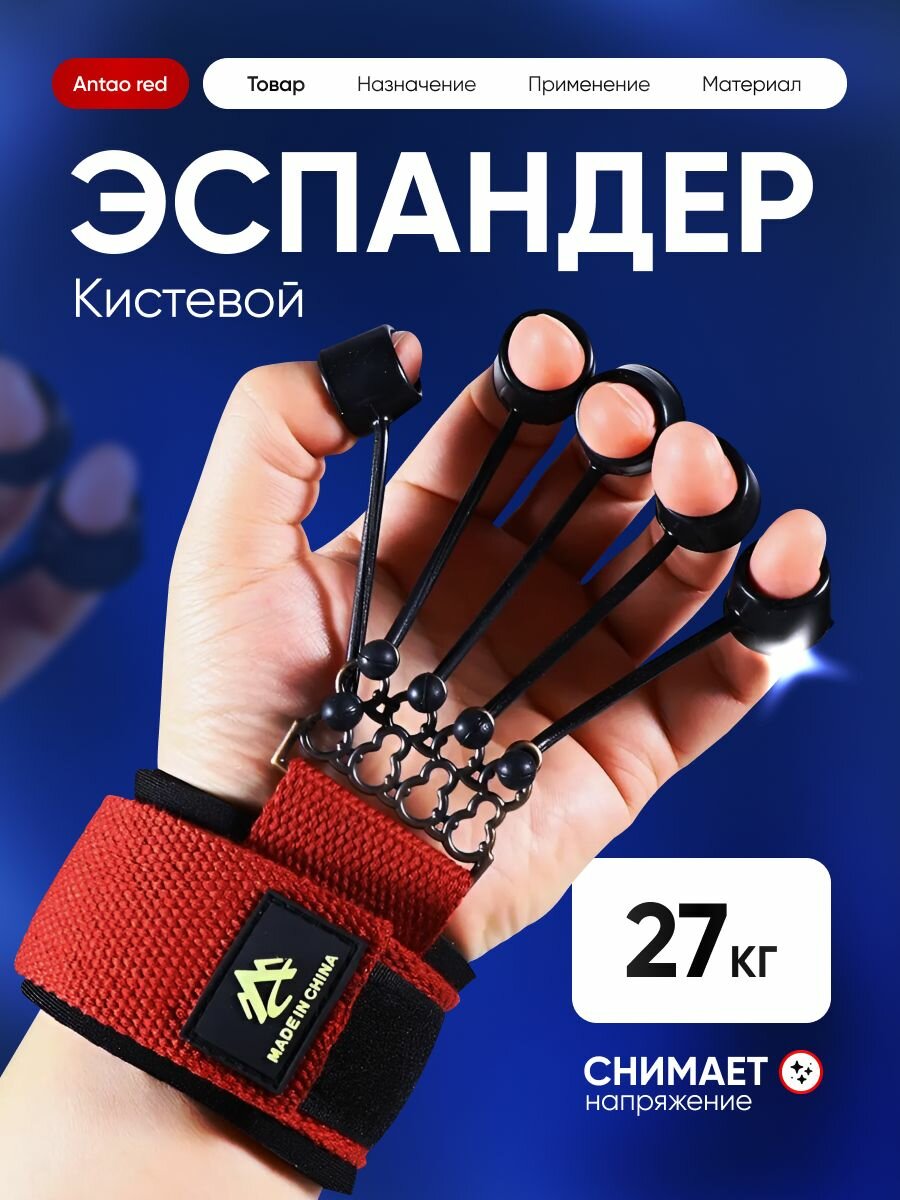 Кистевой эспандер для пальцев с нагрузкой до 27 кг