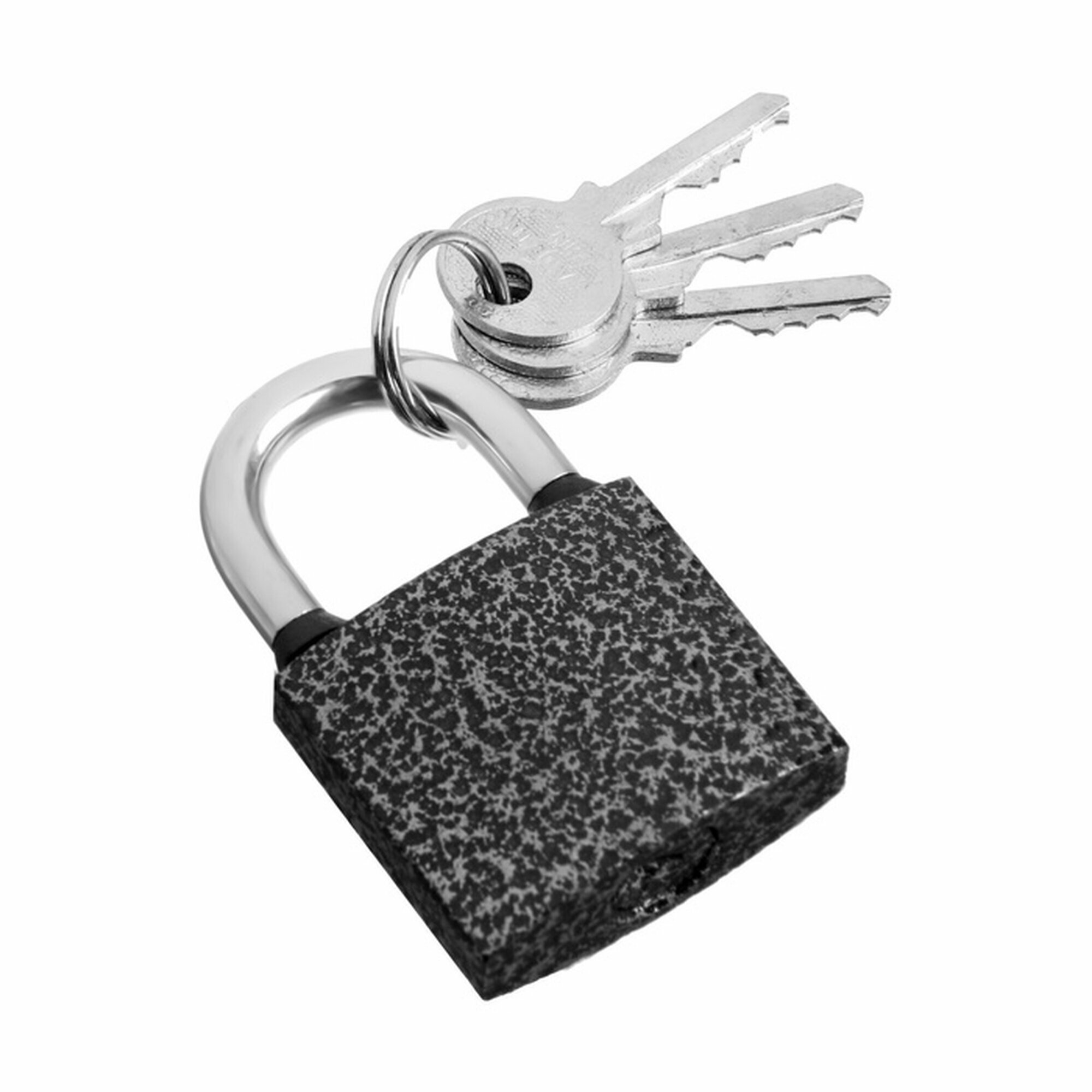 Навесной замок LOCKLAND, с влагозащитной дужкой, черный, 3 ключа