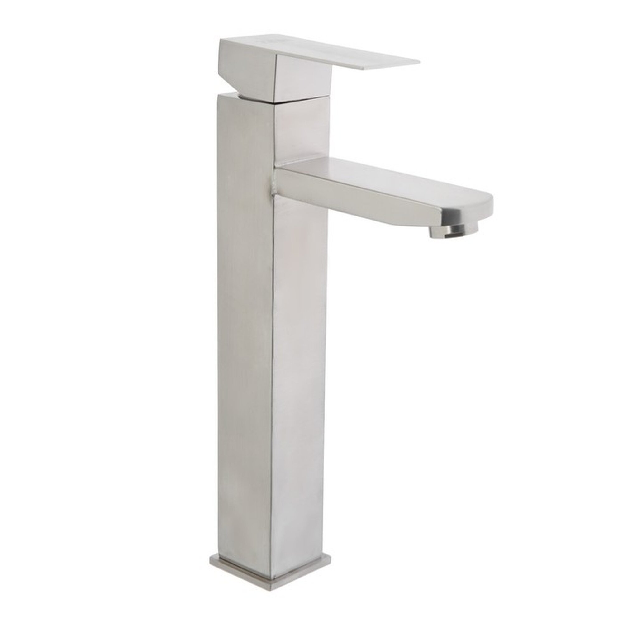 Смеситель для раковины ZEIN ZS-4, высокий, квадратный, картридж 35 мм, нерж. сталь, сатин