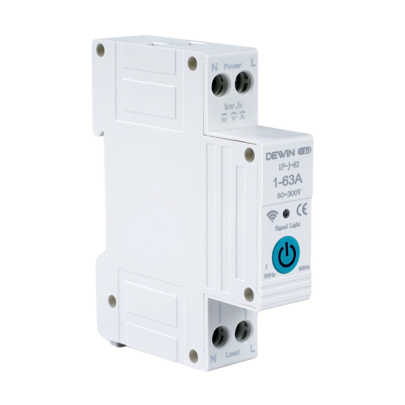 Умный автоматический выключатель DEWIN 1P 63A Tuya Wi-Fi с измерением мощности для умного дома, пульт дистанционного управления, умный автоматический выключатель Wi-Fi