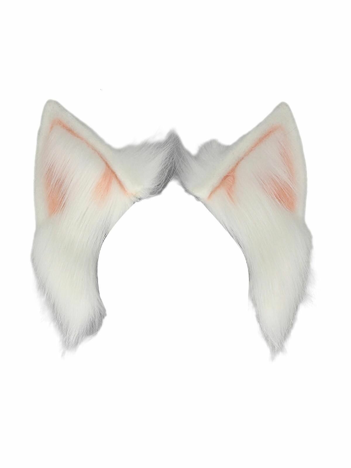 Кошачьи ушки на ободке, - белый F