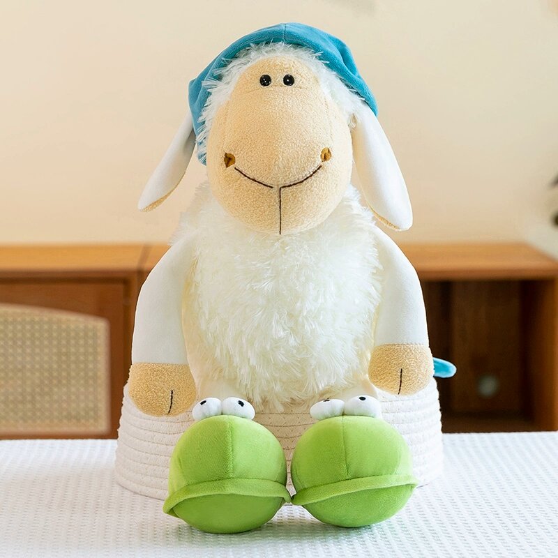 Милая плюшевая игрушка-овечка, мягкая игрушка, детская успокаивающая кукла для сна, большая подушка. Белый_70cm