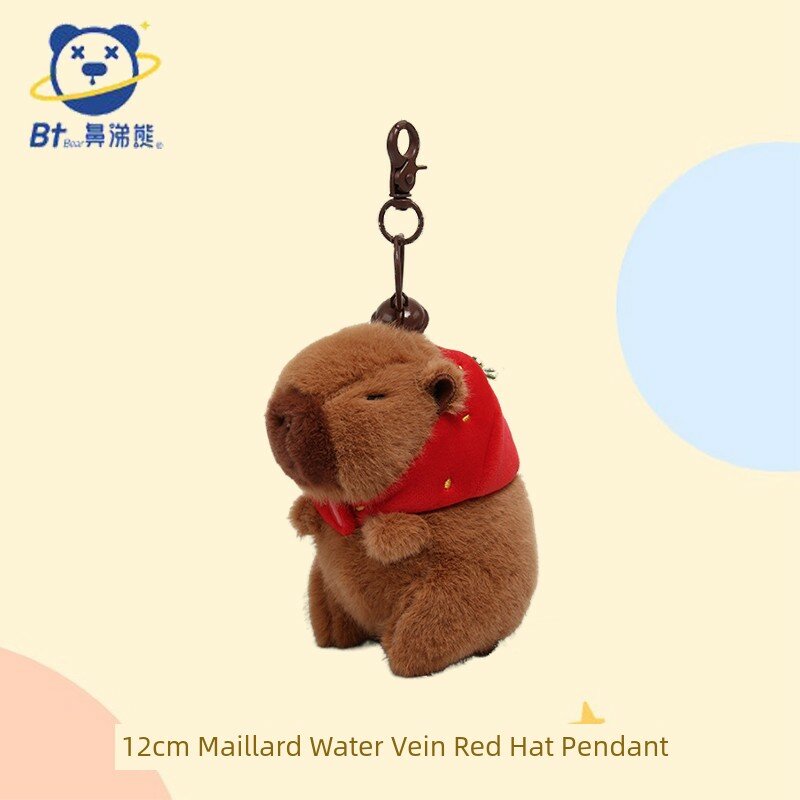 Плюшевая игрушка капибара с протекающей ноздрями, подвеска в виде морской свинки, настоящий плюшевый брелок, украшение