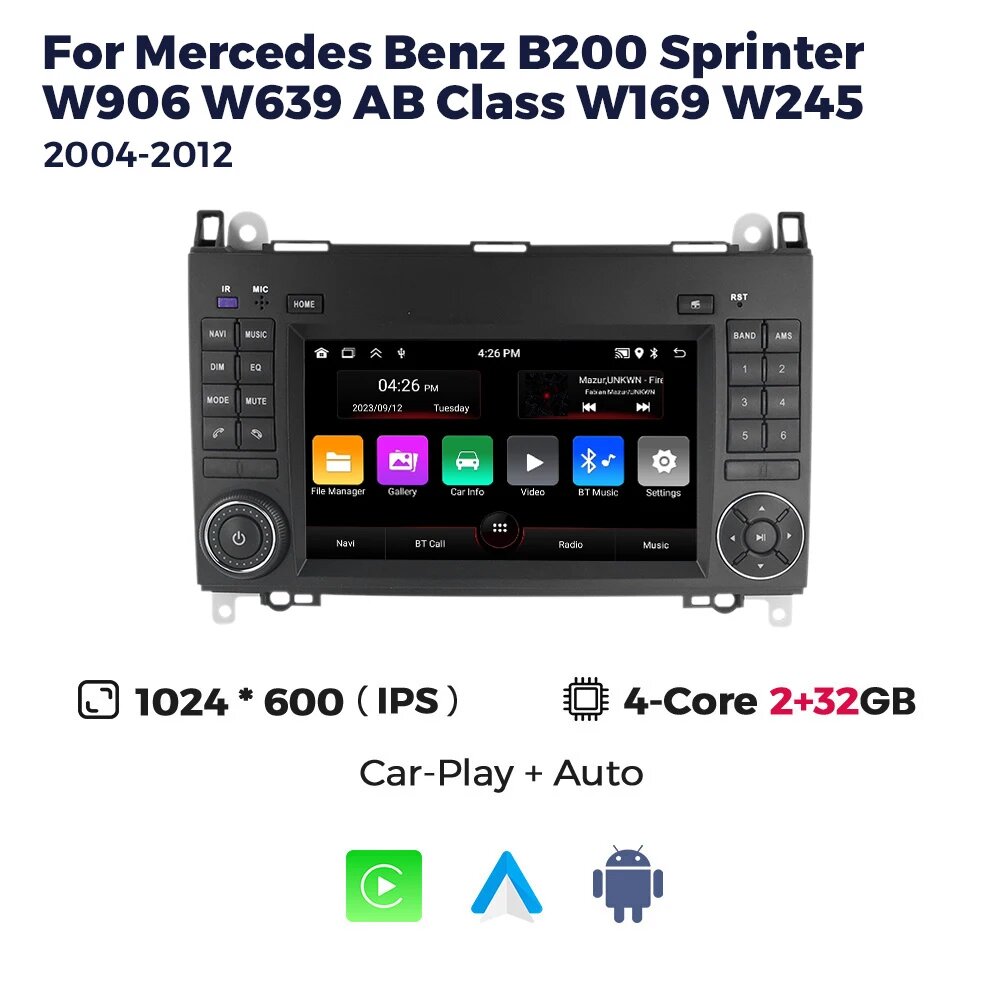 Автомагнитола MEKEDE для Mercedes B200 Sprinter W906 W639 A B Class W169 W245, 102