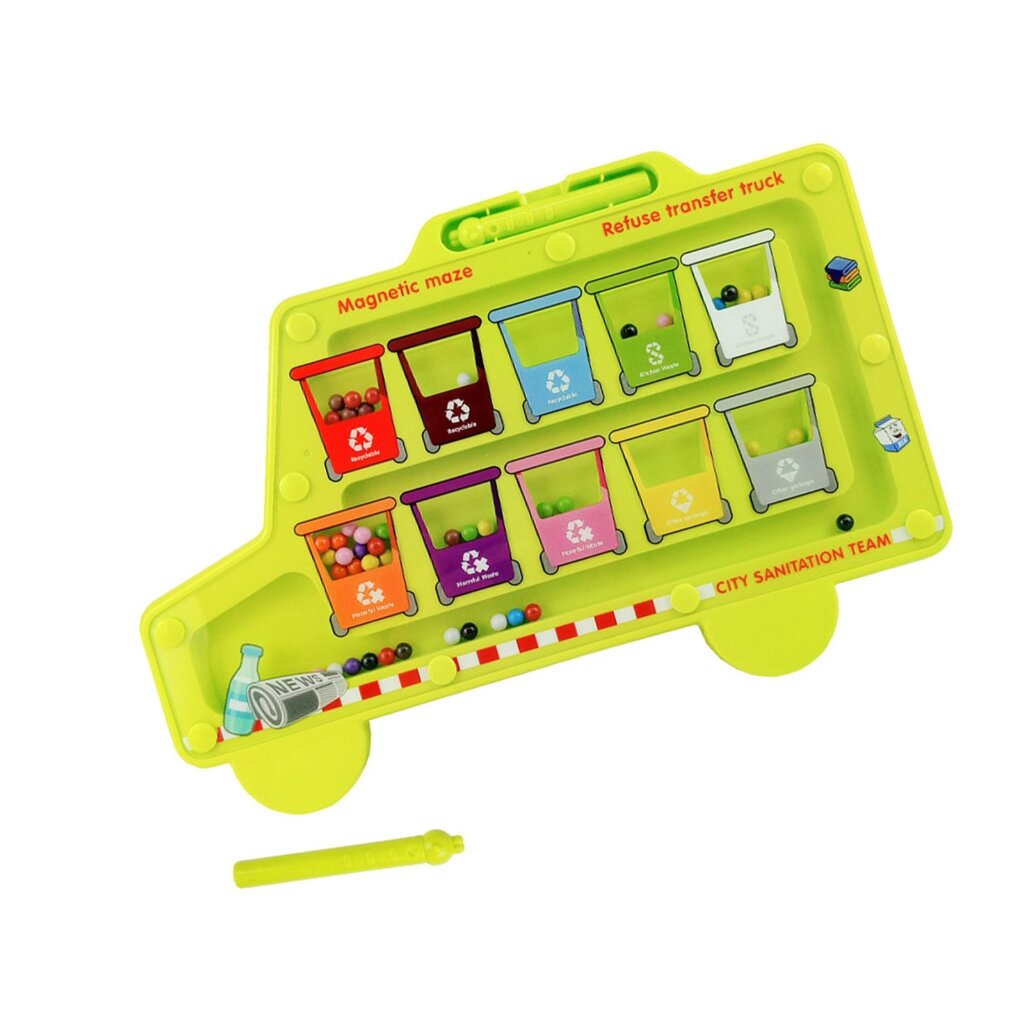 Магнитная цифровая Игрушка-Лабиринт Из Бисера-Мусорный Мешок