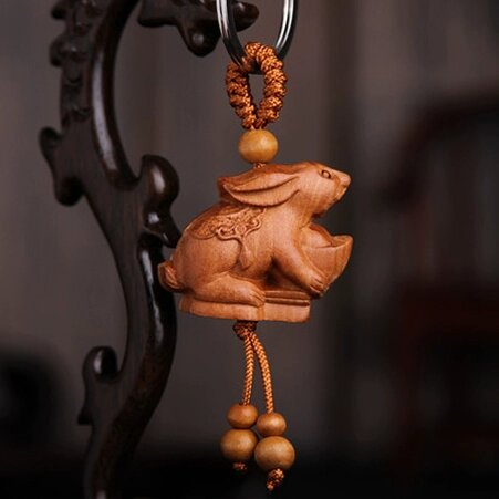 Персонализированные резные подвески из персикового дерева с изображением знаков зодиака: Крыса, Бык, Тигр, Кролик,