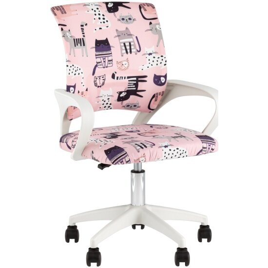 Кресло детское Stool Group TopChairs Simple SN Junior, принт Pink Cats, пластик белый