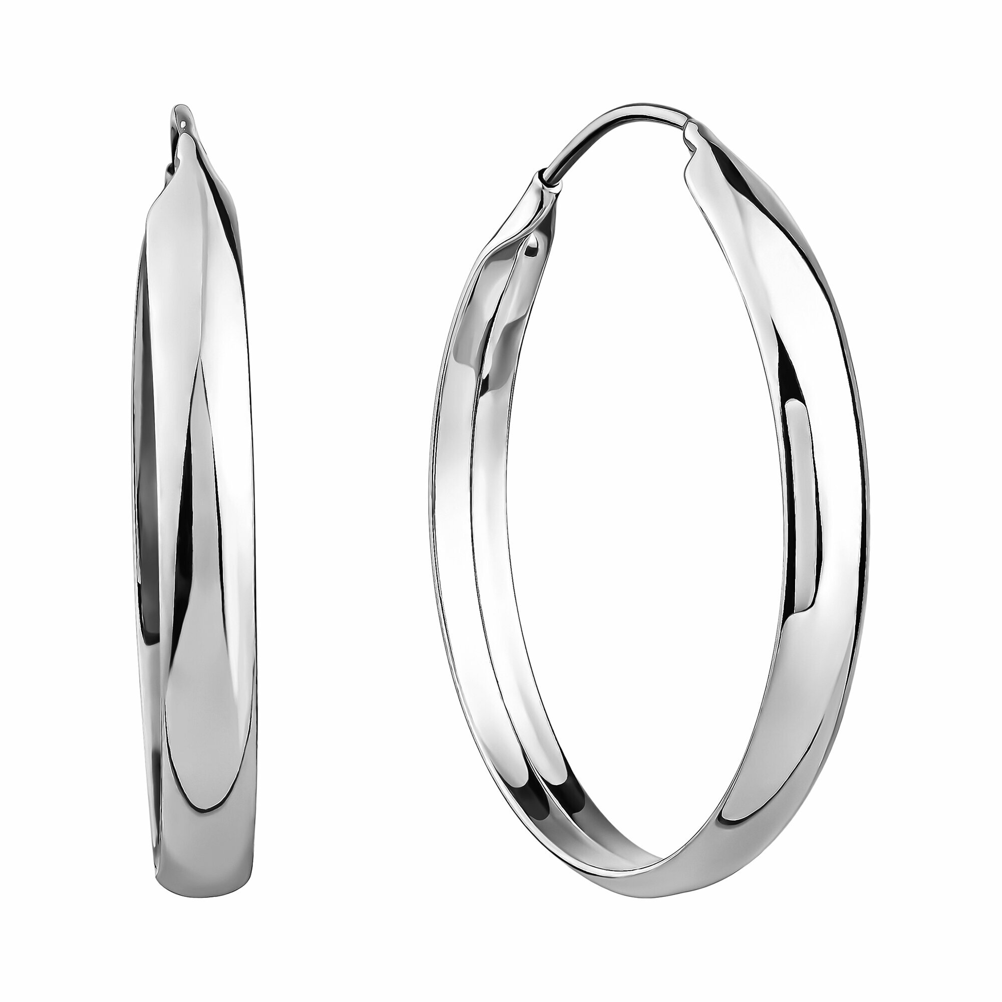 Серьги, серебро, 925 проба, родирование