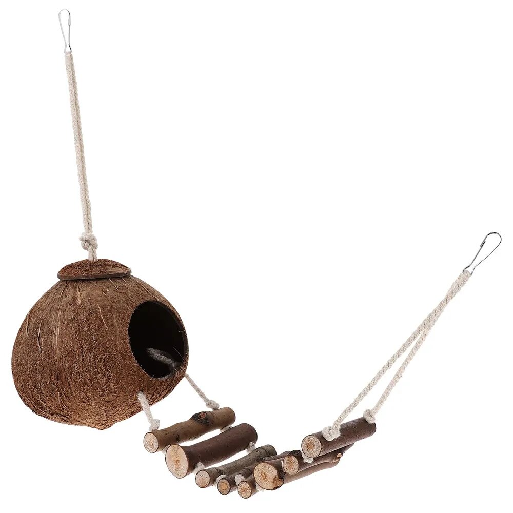 Кокосовый Домик Для Отшельника С Лестницей, Убежище Для Краба Отшельника, 1 Комплект