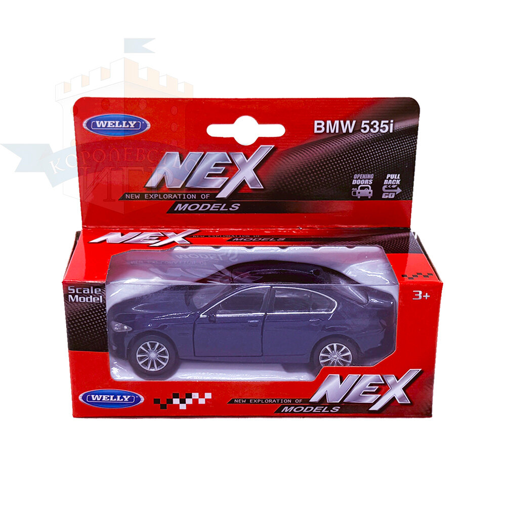 Машинка Welly BMW 535i (F10), синий, 1:38, арт.43635W, инерционная