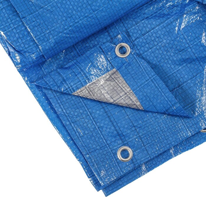 Тент защитный, 4 x 6 м, плотность 60 г/м2, люверсы шаг 1 м, тарпаулин, УФ, голубой