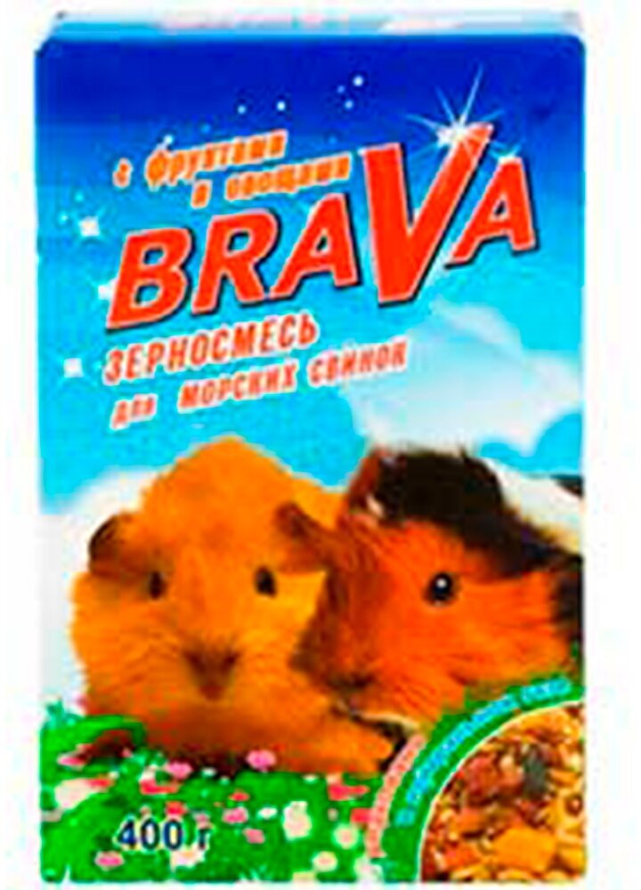 Корм для морских свинок brava фрукты и овощи 400г
