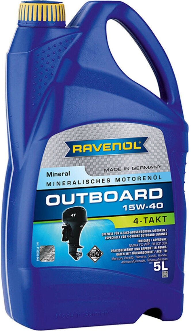 Моторное масло для 4-T лод. моторов RAVENOL Outboardoel 4T SAE 15W-40 (5л) new