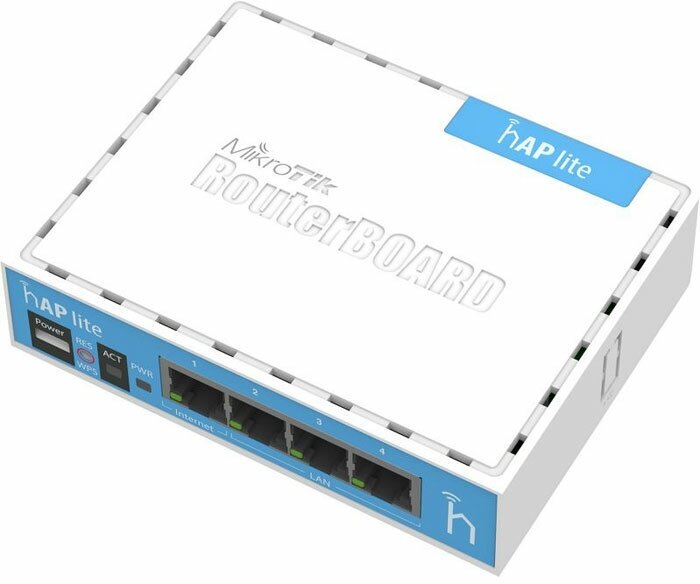 Беспроводной маршрутизатор MikroTik hAP lite RB941-2nD 802.11n 300Мбит/с 2.4ГГц 4xLAN