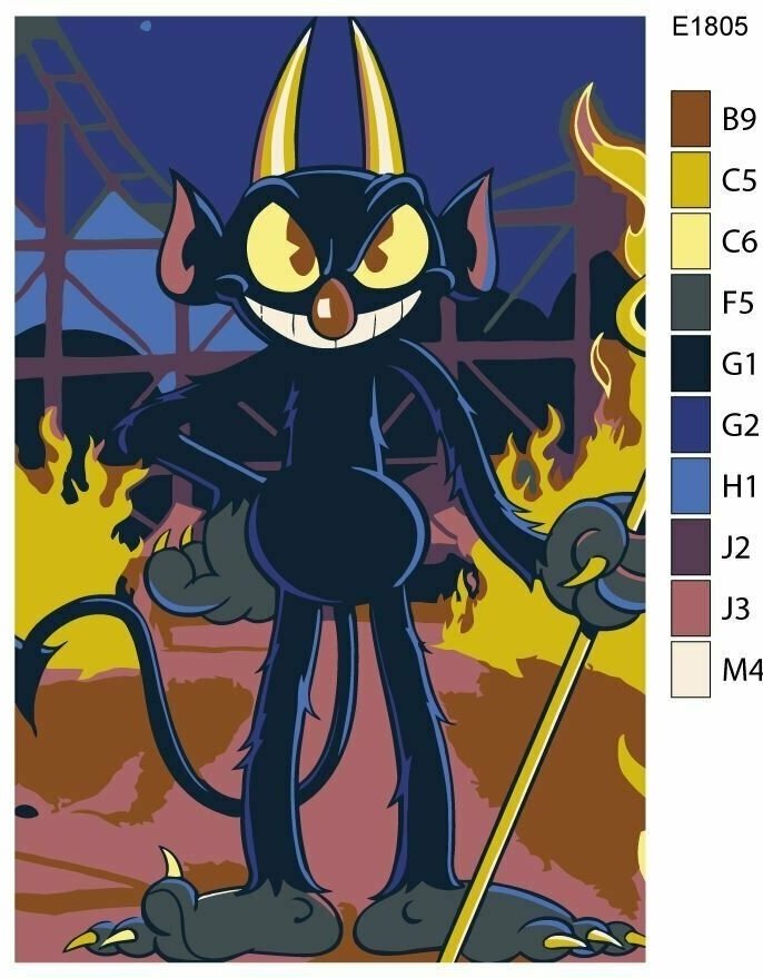 Детская картина по номерам E1805 "Мульт Арт. Дъявол из Капхед шоу" 20x30