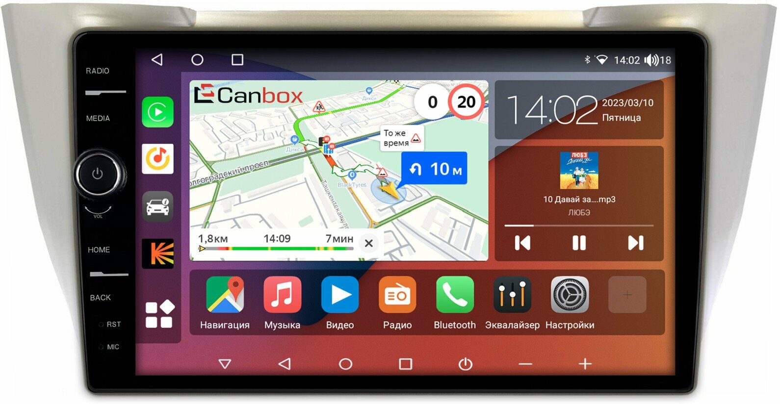 Штатная магнитола Lexus RX 300, RX 330, RX 350, RX 400h 2003-2009 Canbox H-Line 7854-10-496 на Android 10 (4G-SIM, 6/128, DSP, QLed)
