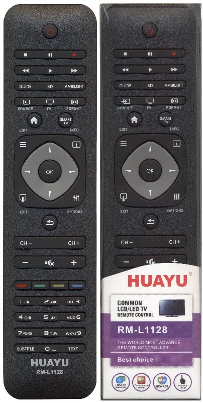 Пульт ДУ UNIVERSAL PHILIPS RM-L1128 LCD HUAYU (корпус 2422 5499 0477)