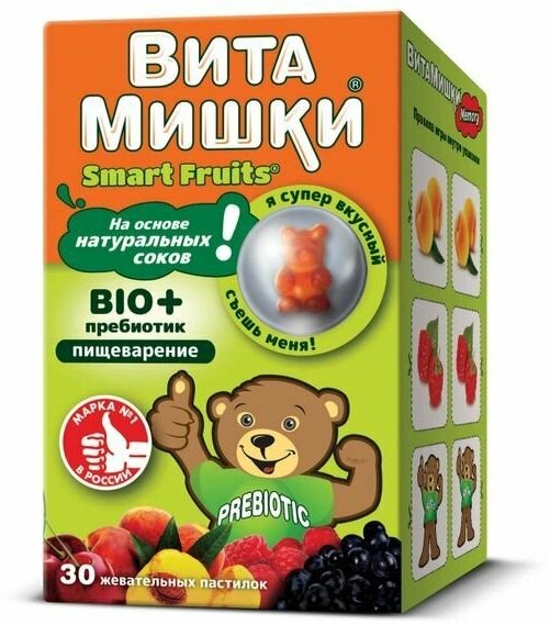 ВитаМишки Био+ пребиотик пастилки жевательные 2,5г 30шт