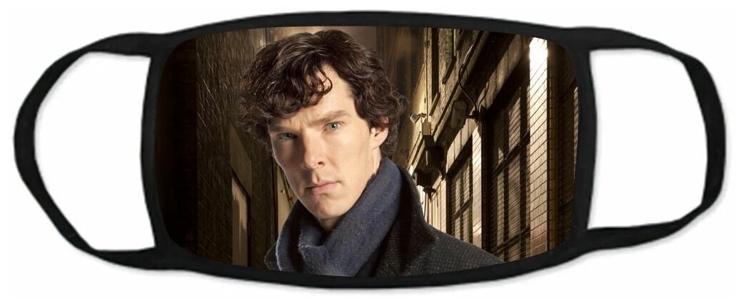 Маска на лицо Шерлок, Sherlock №9, Детская - 18 на 10 см