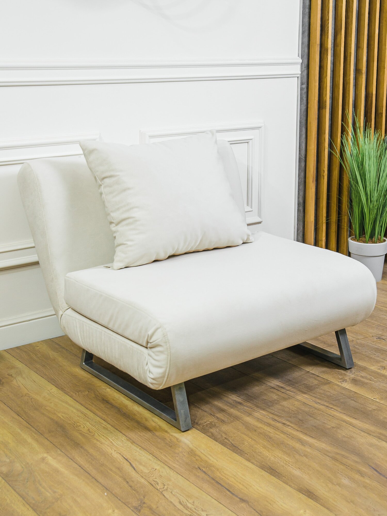 Кресло кровать раскладное, мягкий хит для дома и дачи, трансформер в гостинную, зал, спальню, балкон, бежевый велюр