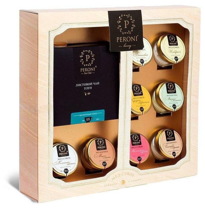 Подарочный набор Peroni-honey Чай&Мед (мед 8x30 г, чай Молочный улун 40 г) 1029291