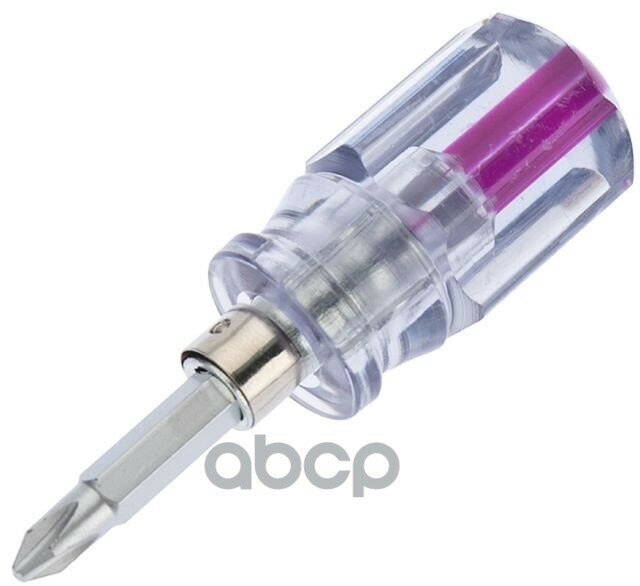 Отвертка комбинированная, прозрачная рукоятка, двухсторонний стержень 40 мм (крестовая PH 2, шлицевая SL 6 мм ) REXANT 12-474.