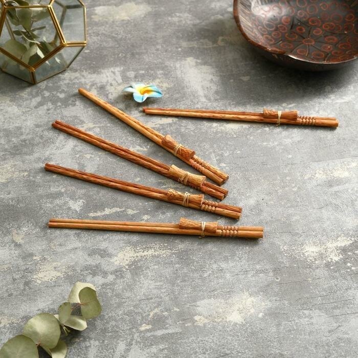 Палочки китайские 'Трапеза' 5 пар 24х9х2 см кокос