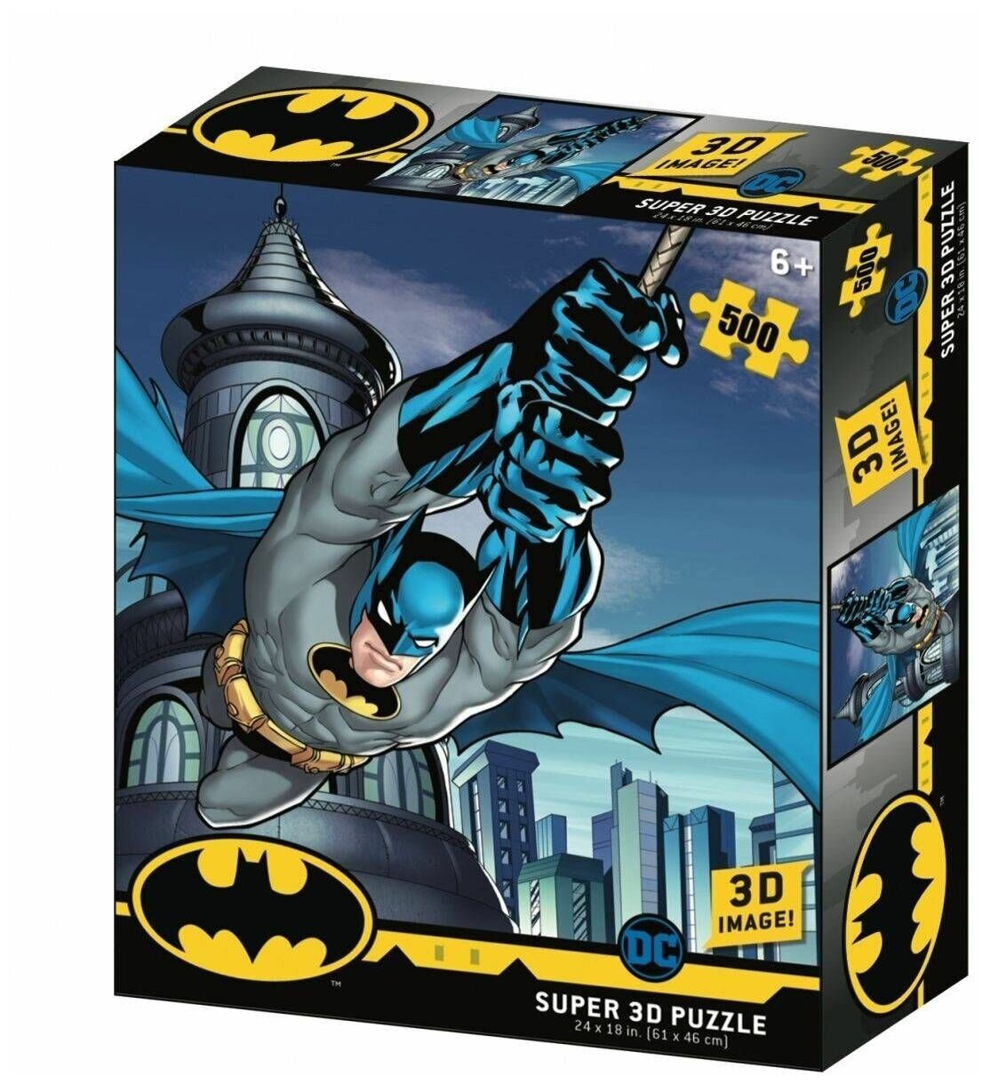 Пазл Super 3D Полет Бэтмена 500 деталей, 61х46 см, PR32521