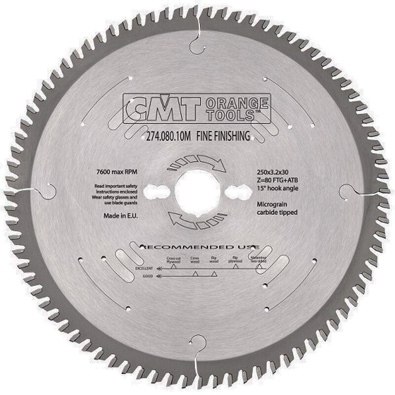 Диск пильный 250X30X3,2/2,2 15гр 1FTG+4ATB Z80 СМТ 274.080.10M