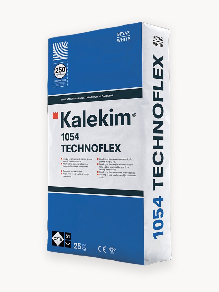 Плиточный клей Kalekim Technoflex Kale, цементный, белый, 25 кг