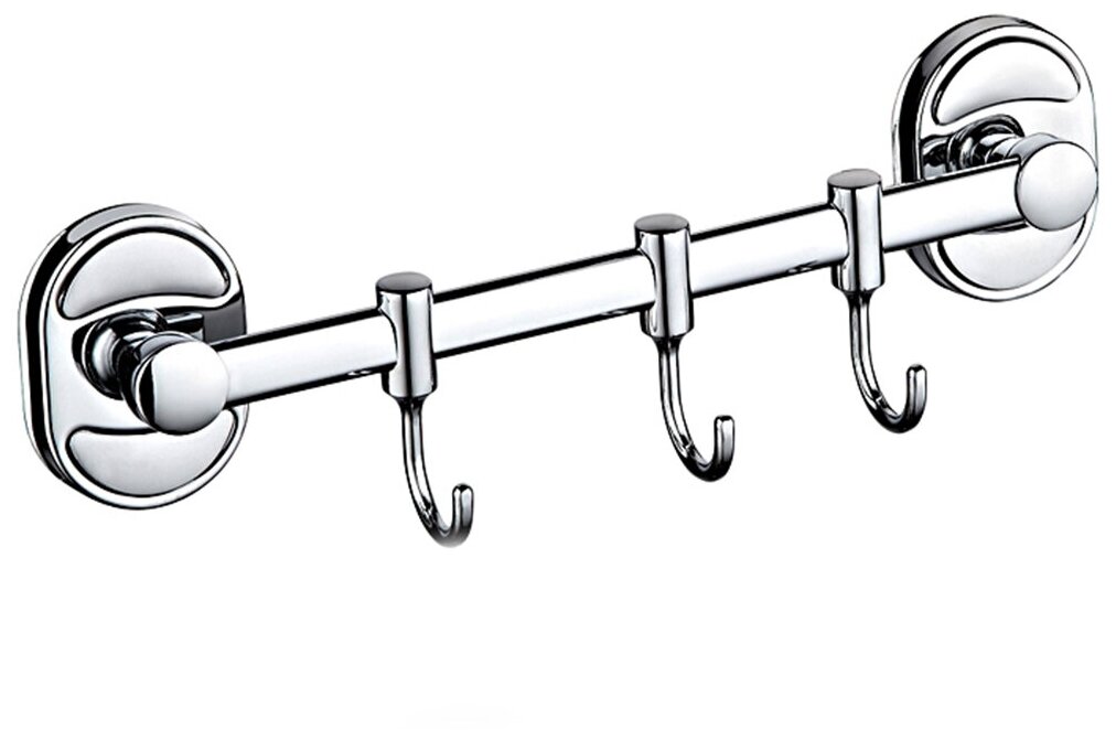 Крючки Frap F1915-3, тройные, крепление на планку, металл, цвет серебристый, 1 шт