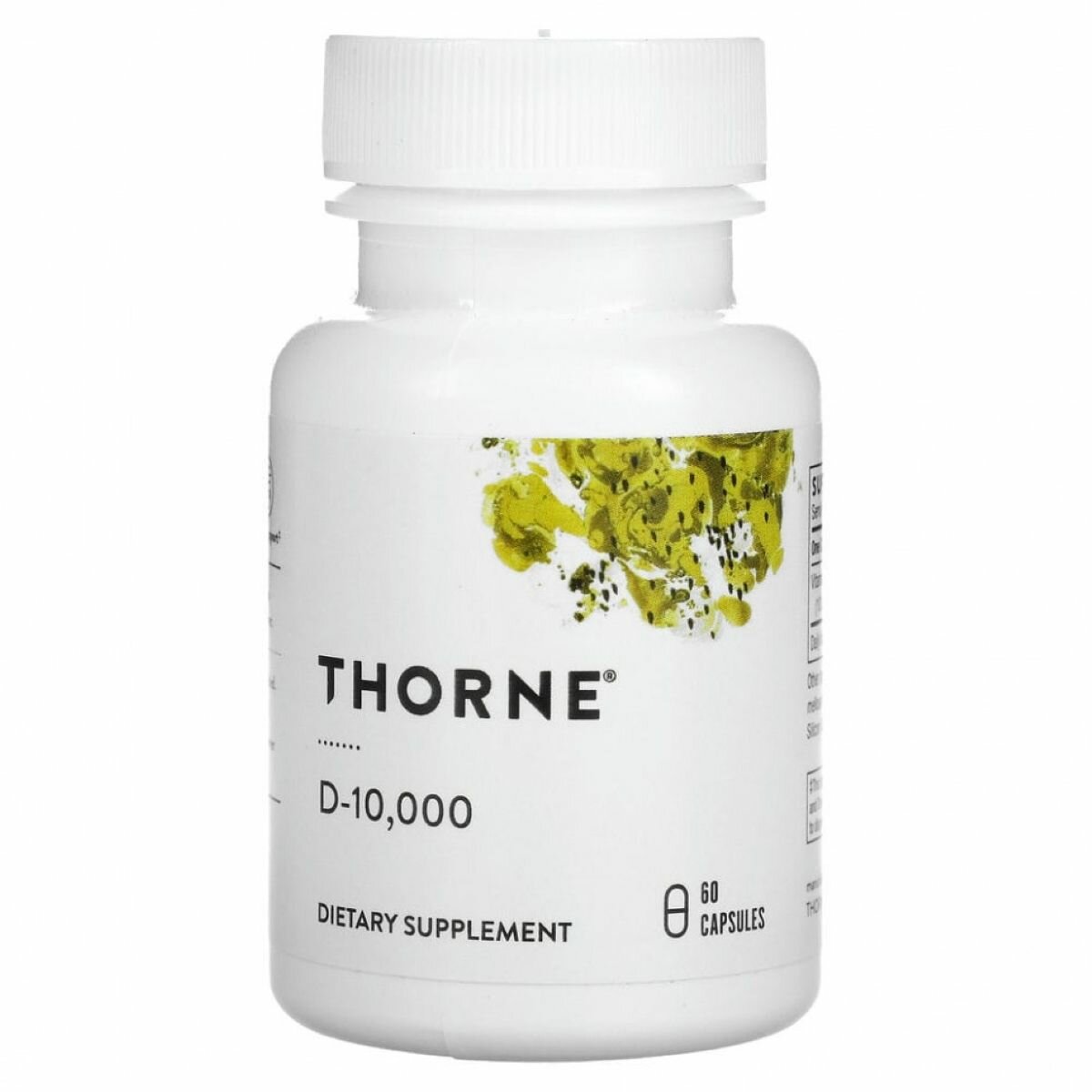 Thorne Research Витамин Д, Vitamin D 10 000 ME, здоровье зубов, костей и мышц 60 капсул