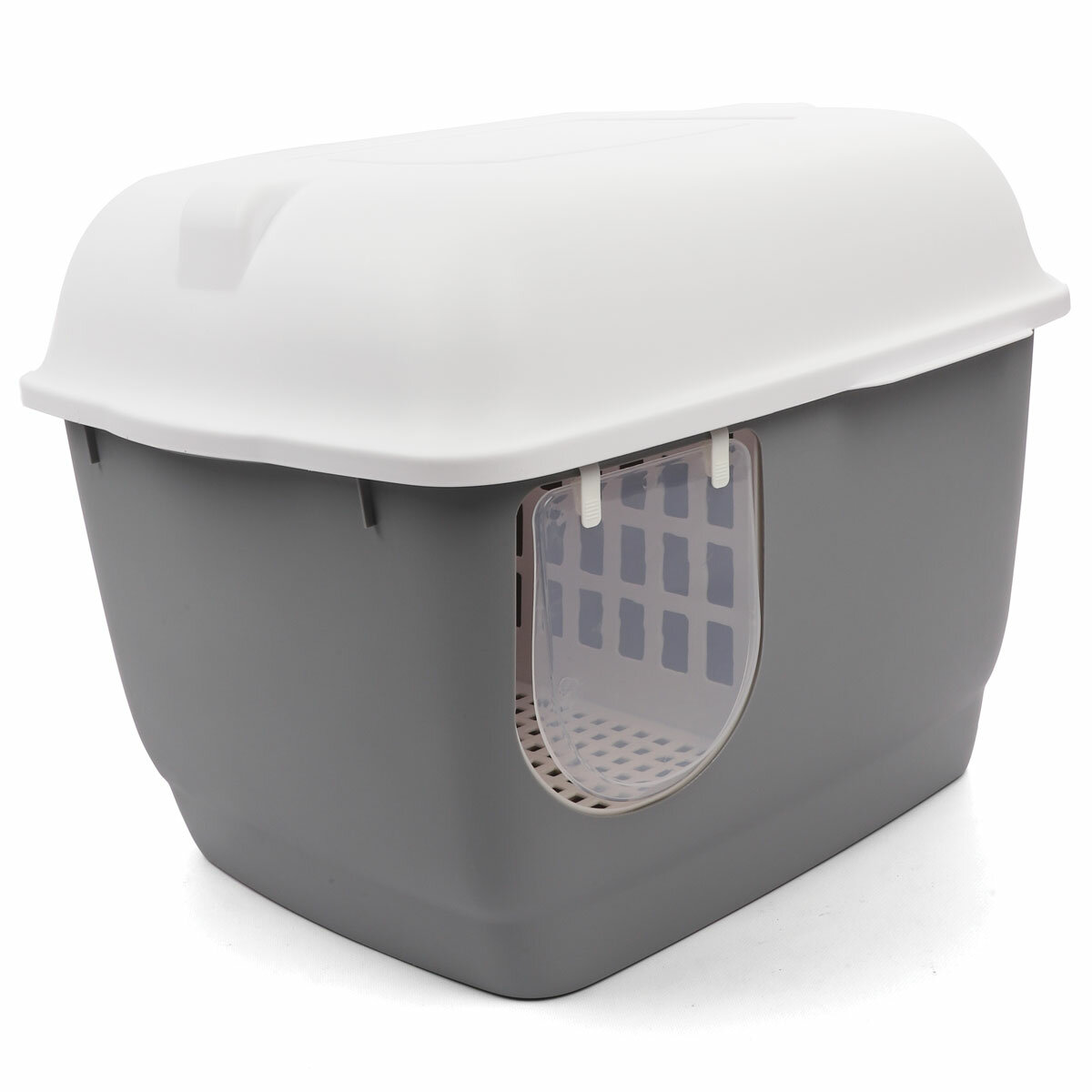 Triol Туалет для кошек закрытый (совок в комплекте) "Лабиринт", серый/белый, 57,5*44*44см, серия HYGIENE