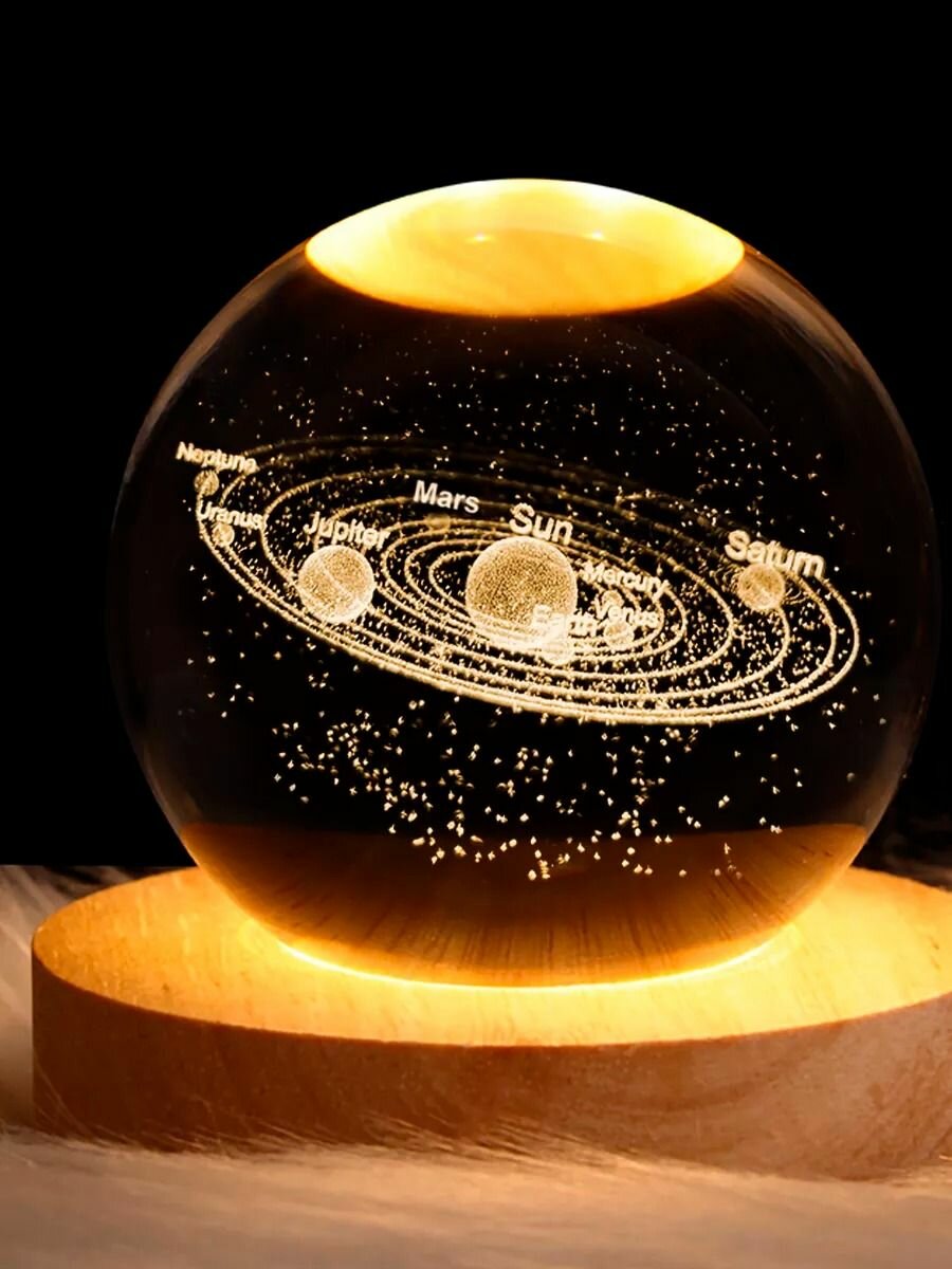 Ночник Сатурн Оригинал светодиодный стеклянный！