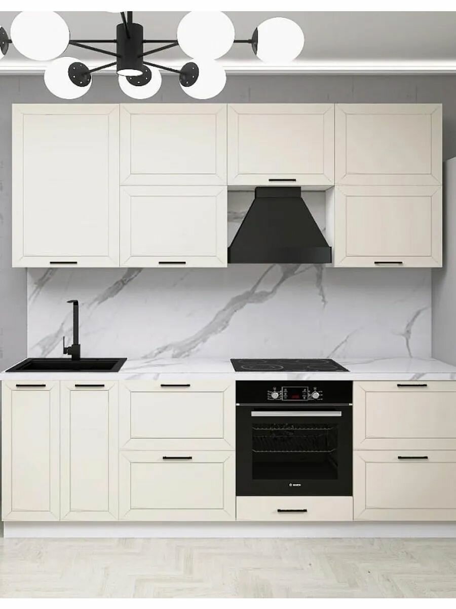 Кухонный гарнитур Сектор 2.4 м, мебель для дома и кухни, Белый / Магнолия