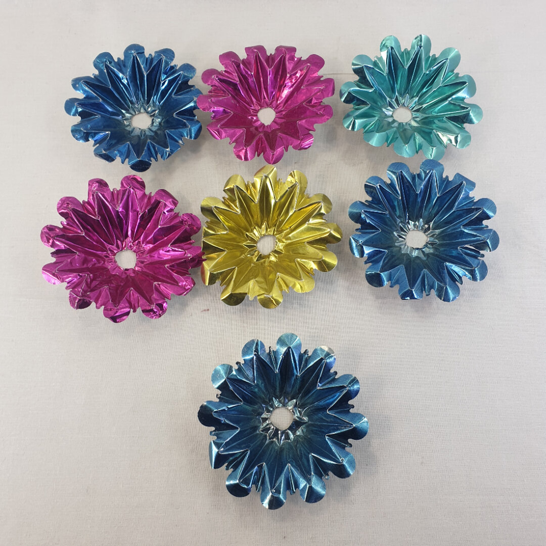 Ёлочная игрушка "Снежинка" в ассортименте, фольга. Винтаж СССР. Цена за 1 шт.