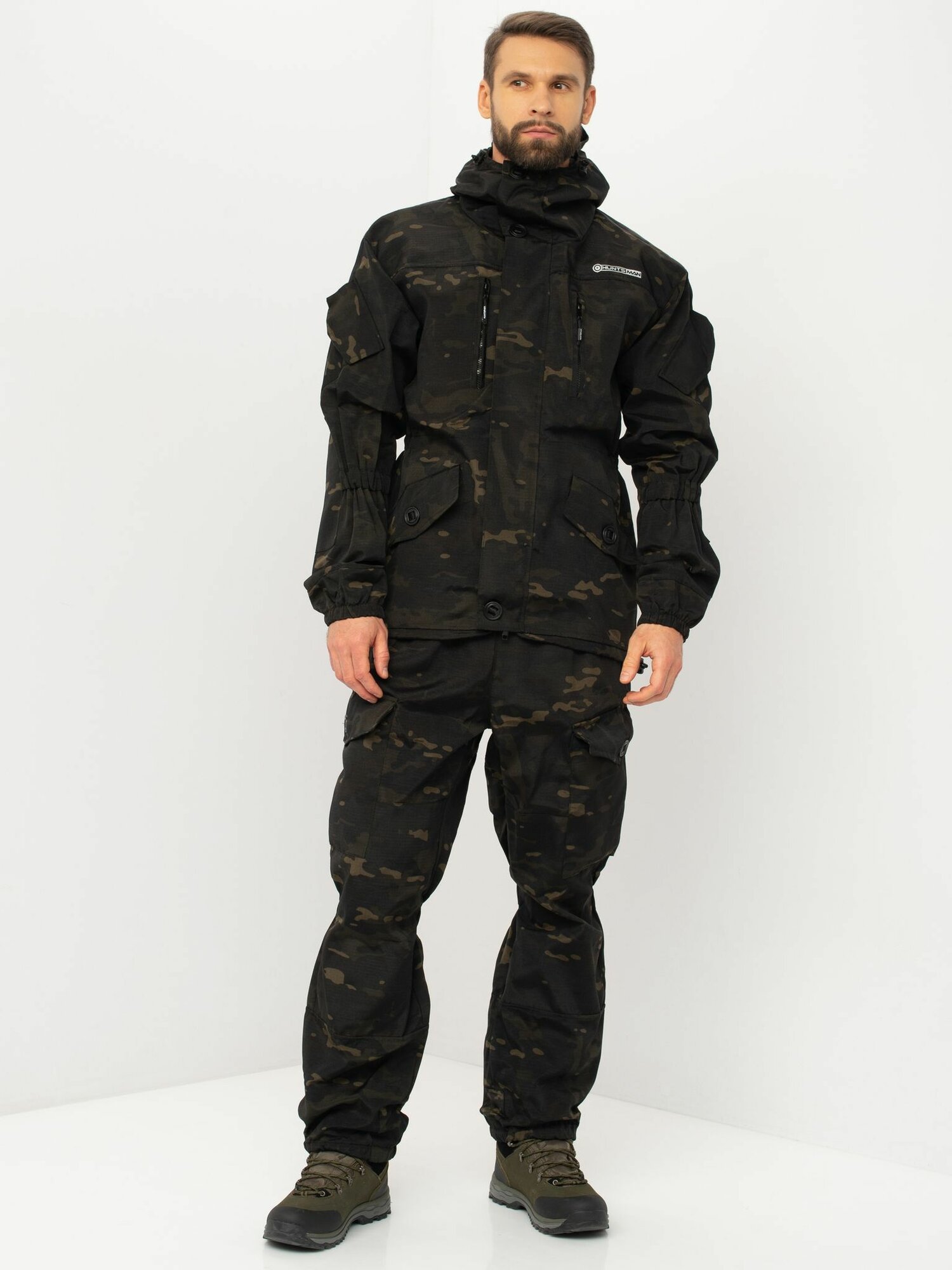 Костюм летний Горка-5, фирма Huntsman, ткань смесовая Рип-Стоп, цвет Черный, размер60-62/170-176