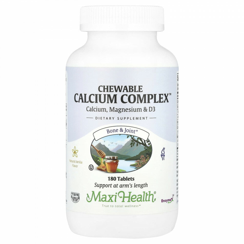 Maxi Health, Chewable Calcium Complex ™, натуральная ваниль, 180 таблеток