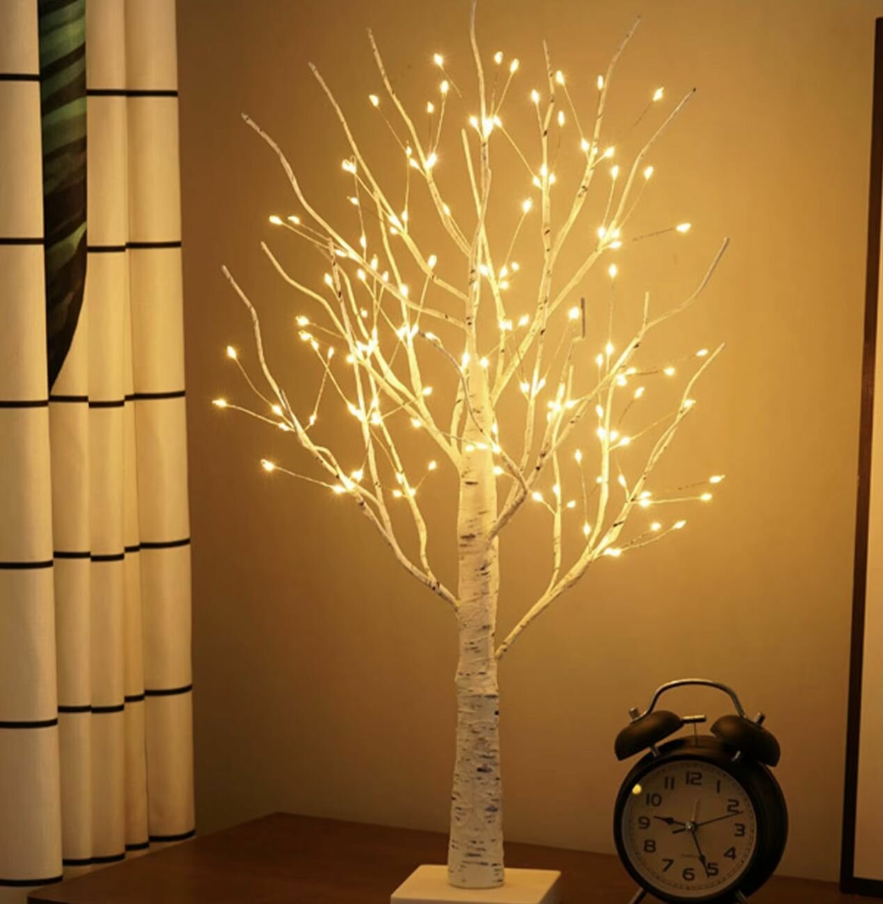 Настольный светильник "Дерево", 10 ламп, белый плафон, 108 светодиодов, ABS пластик