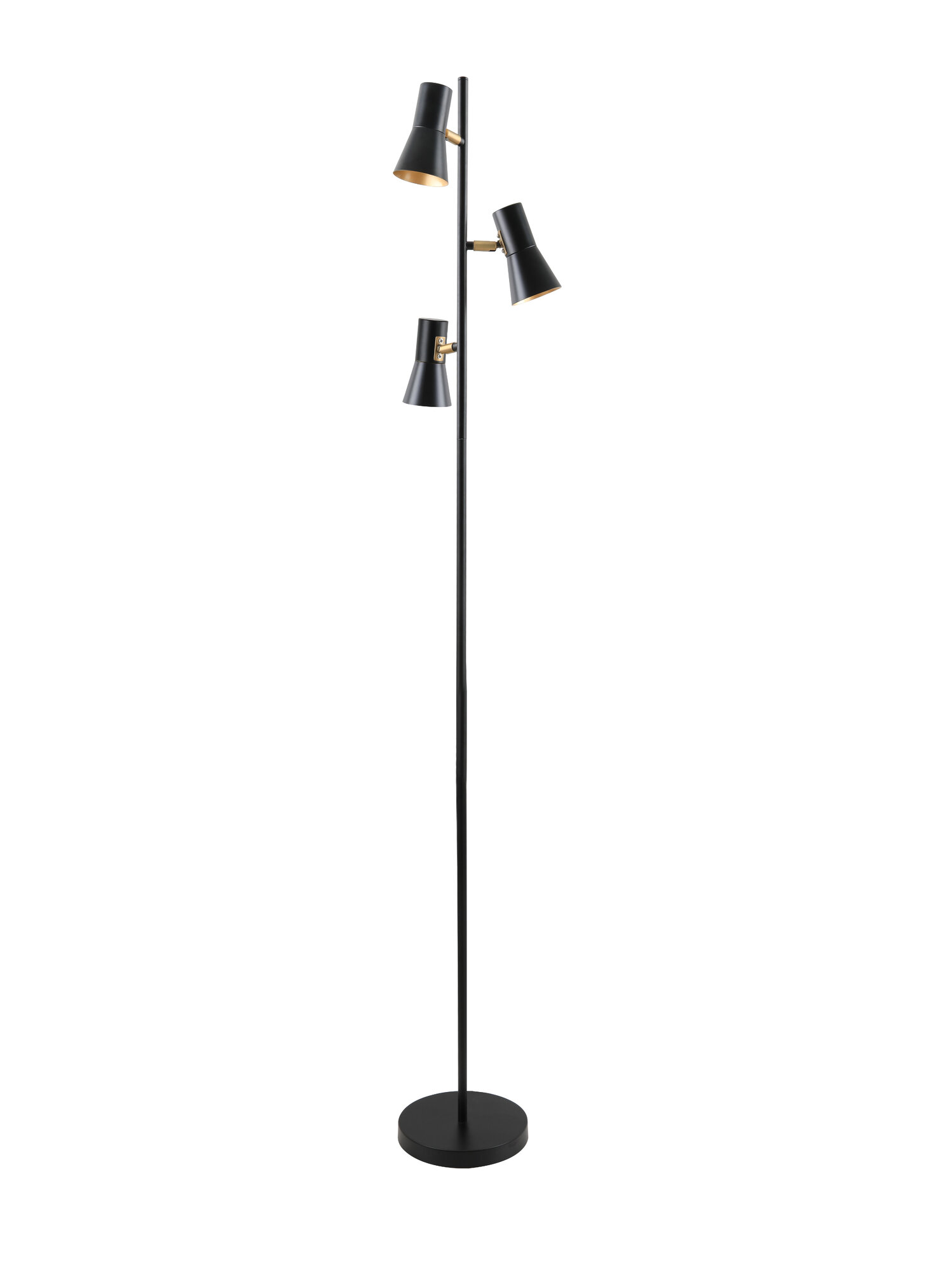 Напольный светильник торшер на 3 лампы, черный матовый